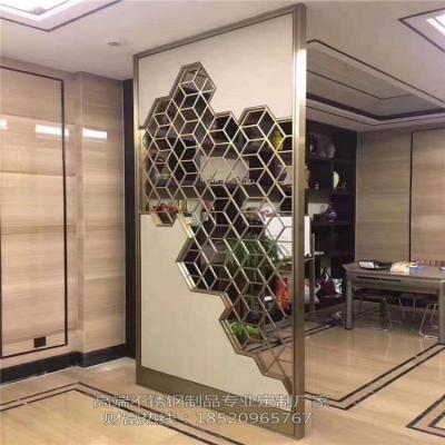 China Hairline Gold Stainless Steel Room Dividers For Hotels/Villa/Lobby/Shopping Mall for sale