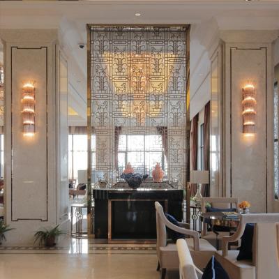 China Hairline Rose Gold Stainless Steel Room Dividers For Hotels/Villa/Lobby/Shopping Mall for sale