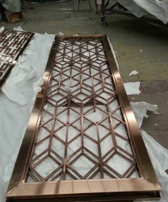 China Interior Decor Gold Partition Panels Room Divider Screen Laser Cut Decorative Stainless Steel Metal Screens for sale
