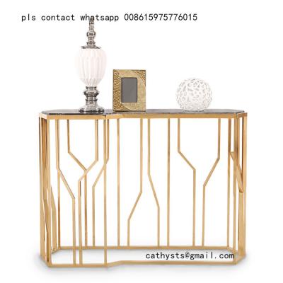 China Customized Hairline Gold stainless steel table chair for restaurant metal furniture for sale