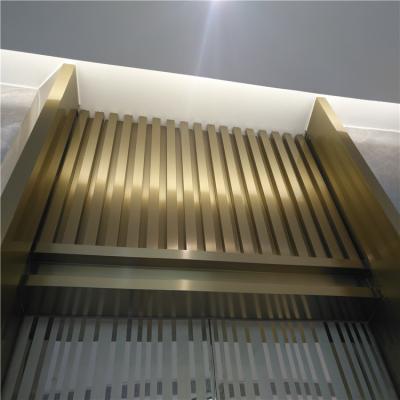 China Fluted Pattern Stainless Steel Sheet Wall Cladding Panel Polished Gold Colour Finish for sale