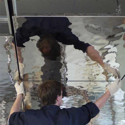 China Embossed Stainless Steel Sheets Gold Mirror Finish For Facade Wall Cladding  Curtain Wall Ceiling for sale
