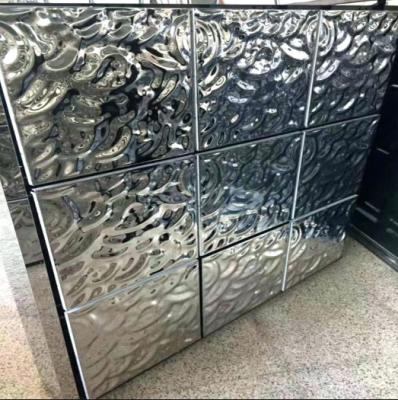 China Embossed Stainless Steel Panels Gold Mirror Finish For Column Cover Cladding 304 316 for sale