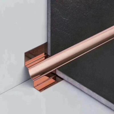 China Rose Gold Black Silver  Stainless Steel Tile Trim For Wall Decoration Different Shaped 304 Ceramic Tile Trim for sale