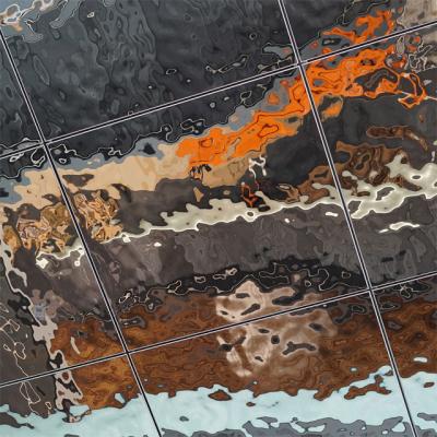 China 304 316 Mirror Polished Silver Gold Champagne Stainless Steel Rippled Sheet For Interior And Exterior Ceiling Wall for sale