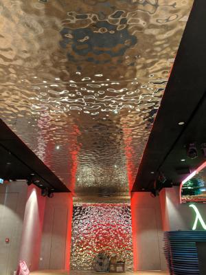 China 304 316 201 mirror polished silver gold champagne colored  blooming stainless steel rippled sheet for metal cladding for sale