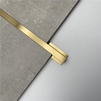 China Gold brass Stainless steel tile edge trim for wall or floor divider for sale