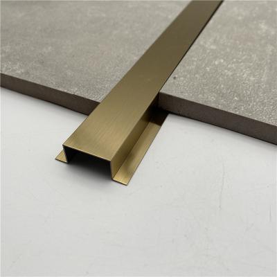 China Gold Stainless Steel U Channel Decorative Profile Floor Inlay Ss Tile Trim for sale