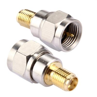 China Brass F Type Male Plug to Female Jack Straight RF Coaxial Adapter 75 Ohm for sale