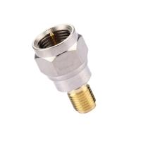 China Brass F Type Male Plug to Female Jack Straight RF Coaxial Adapter 75 Ohm for sale