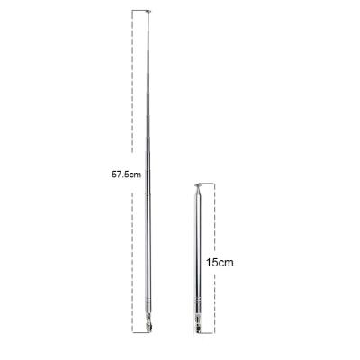 China Aluminum Alloy 10 Sections Telescopic VHF UHF FM HF Car Radio DAB Antenna 6DB Gain for sale