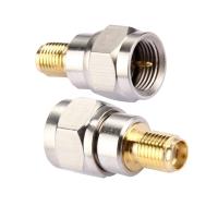 China Nickel Plating F Type Antenna Connector Male Plug to Female Jack Straight 75 Ohm for sale