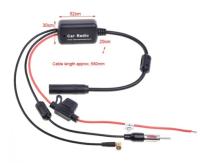 China Dual Band Indoor Outdoor Booster Antenna 25dB Gain 12-24V for DAB FM AM Car Radio for sale