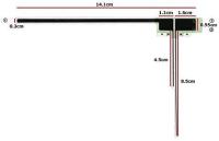 China Japan Car TV Film Antenna 170-862MHz 5dBi Gain RG174 Cable for Digital TV Reception for sale