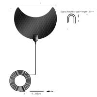 China Yetnorson Adhesive Mount Indoor TV Antenna 28dBi Gain VHF UHF 250x220mm for Digital HD for sale