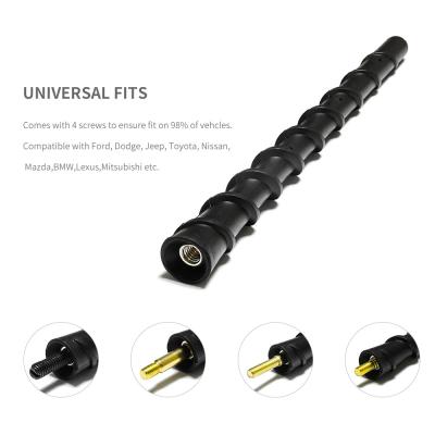 China Universal 13 Inch ABS Roof Mount Rubber Car Antenna FM AM 3-5dbi Gain LED Light for sale