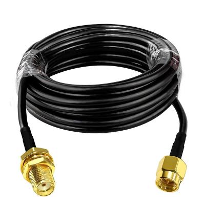 China 50 Ohm SMA RG58 Coaxial Cable PVC Jacket 0.5m to 5m Custom Length for sale
