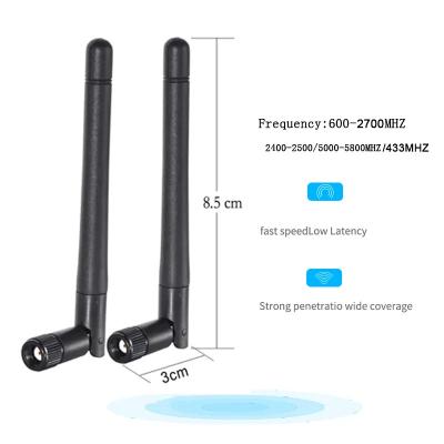 China 2.4GHz 5.8GHz Vertical Polarization Omni Antenna 5dBi Gain for USB WiFi Adapters Router for sale