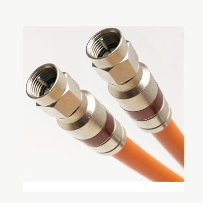 China RG11 Coaxial Cable 100m Bare Copper for CCTV System Steel Wire Messenger RF Connector for sale