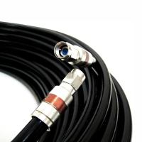 China RG11 Coaxial Cable 100m Bare Copper for CCTV System Steel Wire Messenger RF Connector for sale