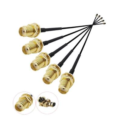 China 12cm Grey SMA Male to IPEX Pigtail Cable 50 Ohm RG178 UFL Extension Connector Wire Booster for sale
