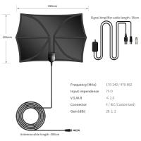 China Indoor HD Digital TV Antenna 28dBi UHF DVB T2 Long Range 250 Miles with Amplifier for sale