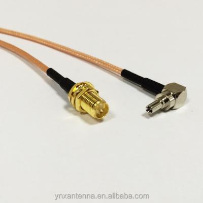 China RG316 Coaxial Jumper Cable 15cm F Female to CRC9 Male Right Angle RF Adapter Connector 50 Ohm for sale