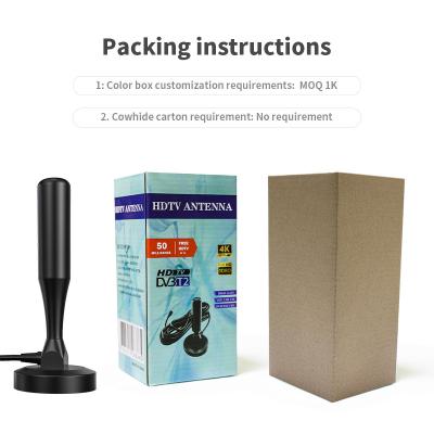 China Indoor TV Antenna 28dBi Gain VHF 174-240MHz UHF 470-862MHz Magnetic Base for sale