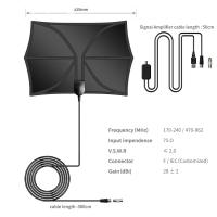 China Indoor Digital TV Antenna VHF 174-230MHz UHF 470-862MHz 28dBi Gain Amplifier Signal Booster for sale