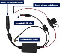 China RG174 DAB Car Radio Signal Amplifier 75ohm with FM DAB Splitter for sale