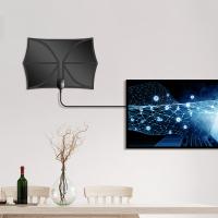 China 28dBi Flat HD Digital Indoor TV Antenna Signal Booster VHF UHF 174-862MHz for sale