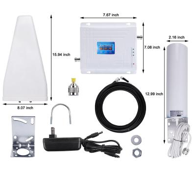 China Dual Band 900 1800 2100 MHz GSM 3G 4G Mobile Signal Booster Repeater Amplifier 5-16 dBi Gain for sale