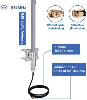 China Outdoor Fiberglass Base Antenna 8dBi 915MHz 450-470MHz 2300-2400MHz for Lora Bobcat 300 for sale