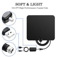 China Indoor UHF VHF HD TV DTV Flat Digital Antenna 75 Ohm 30 dBi Gain 111mm Length for sale