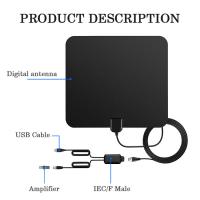 China Indoor UHF VHF HD TV DTV Flat Digital Antenna 75 Ohm 30 dBi Gain 111mm Length for sale