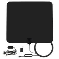 China Amplified HDTV Digital Indoor Antenna 50 Mile Range Flat TV Antenna 75 Ohm for sale