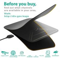 China Amplified HDTV Digital Indoor Antenna 50 Mile Range Flat TV Antenna 75 Ohm for sale