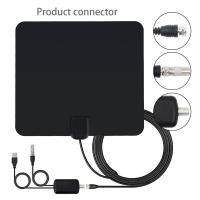 China 28dBi High Gain Indoor DTV Antenna VHF 174-230MHz UHF 470-862MHz Flat 3M Sticker Mount for sale