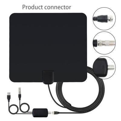 China 28dBi High Gain Indoor DTV Antenna VHF 174-230MHz UHF 470-862MHz Flat 3M Sticker Mount for sale