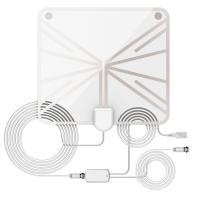China 28dBi High Gain Indoor DTV Antenna VHF 174-230MHz UHF 470-862MHz Flat 3M Sticker Mount for sale