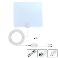 China 28dBi High Gain Indoor DTV Antenna VHF 174-230MHz UHF 470-862MHz Flat 3M Sticker Mount for sale