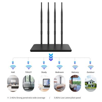 China 2400-2500MHz 5150-5850MHz 9dBi High Gain Indoor WiFi Antenna with Amplifier 50W for sale