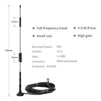 China Outdoor GSM Antenna 174-862MHz 2.5dBi Gain 50 Ohm Magnetic Base VHF Antenna with SMA Connector for sale