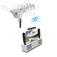 China 360 Degree Rotation VHF UHF HDTV Antenna 150 Miles Range 75 Ohm Outdoor Digital TV Rotor for sale