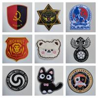 China Custom Iron-On Woven Patches Multiple Colors 2-6 Inch Sizes For Hats Clothing Branding for sale