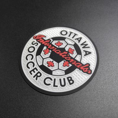 China Custom 3D Silicone Heat Transfer Patches 0.1mm-2mm Thickness with Embroidered Logo Options for sale