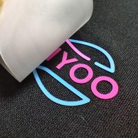 China Thick Rubber Heat Press T-Shirt Labels with 3D Embossing and Hot Melt Adhesive for Clothing and Textiles for sale