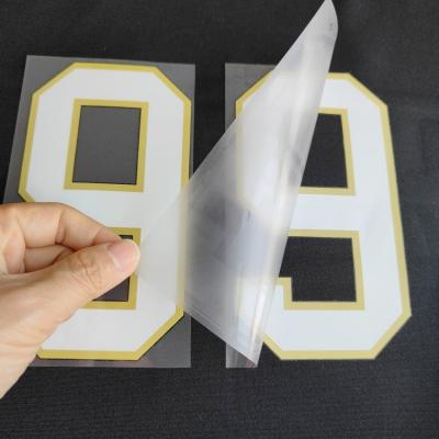China Elastic Heat Transfer Letters and Numbers - 200% Stretch Capability with 6 Number Fonts and 4 Letter Fonts for Sportswear for sale