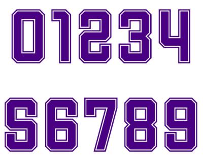 China Durable Soccer Jersey Heat Transfer Numbers 0-9 Set with Transparent PET Film - 301°F Application Temperature for sale