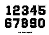 China Durable Soccer Jersey Heat Transfer Numbers 0-9 Set with Transparent PET Film - 301°F Application Temperature for sale